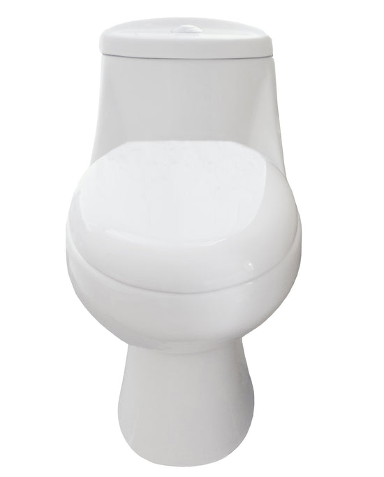 Eviva Sleek Elongated Cotton White One Piece Toilet with Soft Closing ...