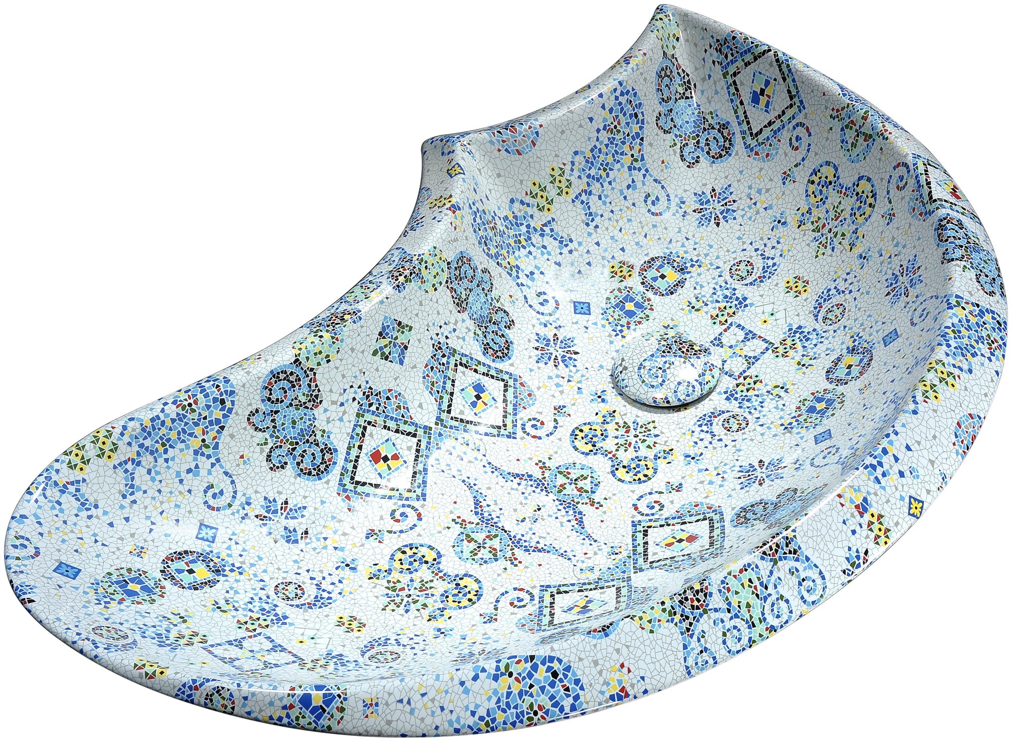 ANZZI LS-AZ251 Byzantian Series Ceramic Vessel Sink in Byzantine Mosaic ...